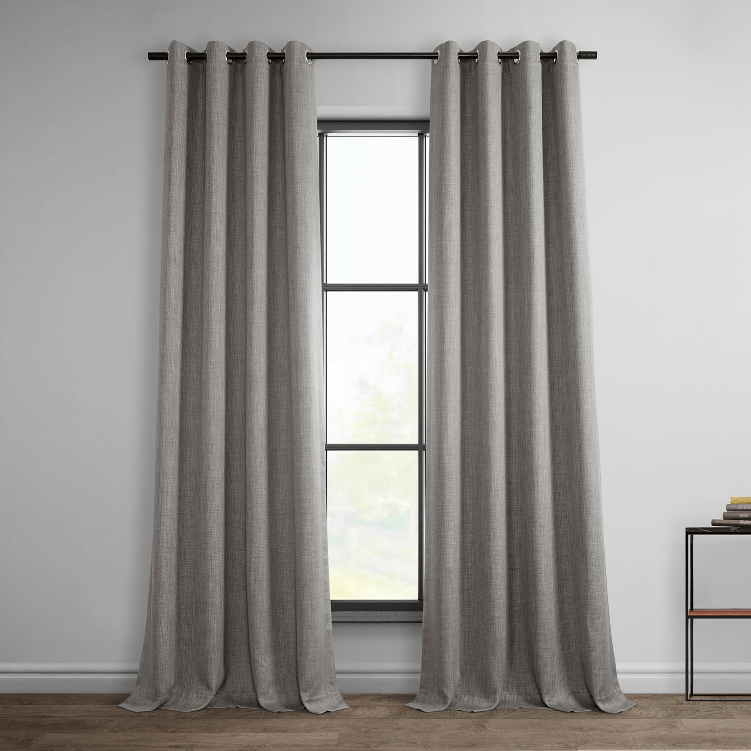 HPD Half Price Drapes Clay Grommet Faux Linen Room Darkening Curtains ...
