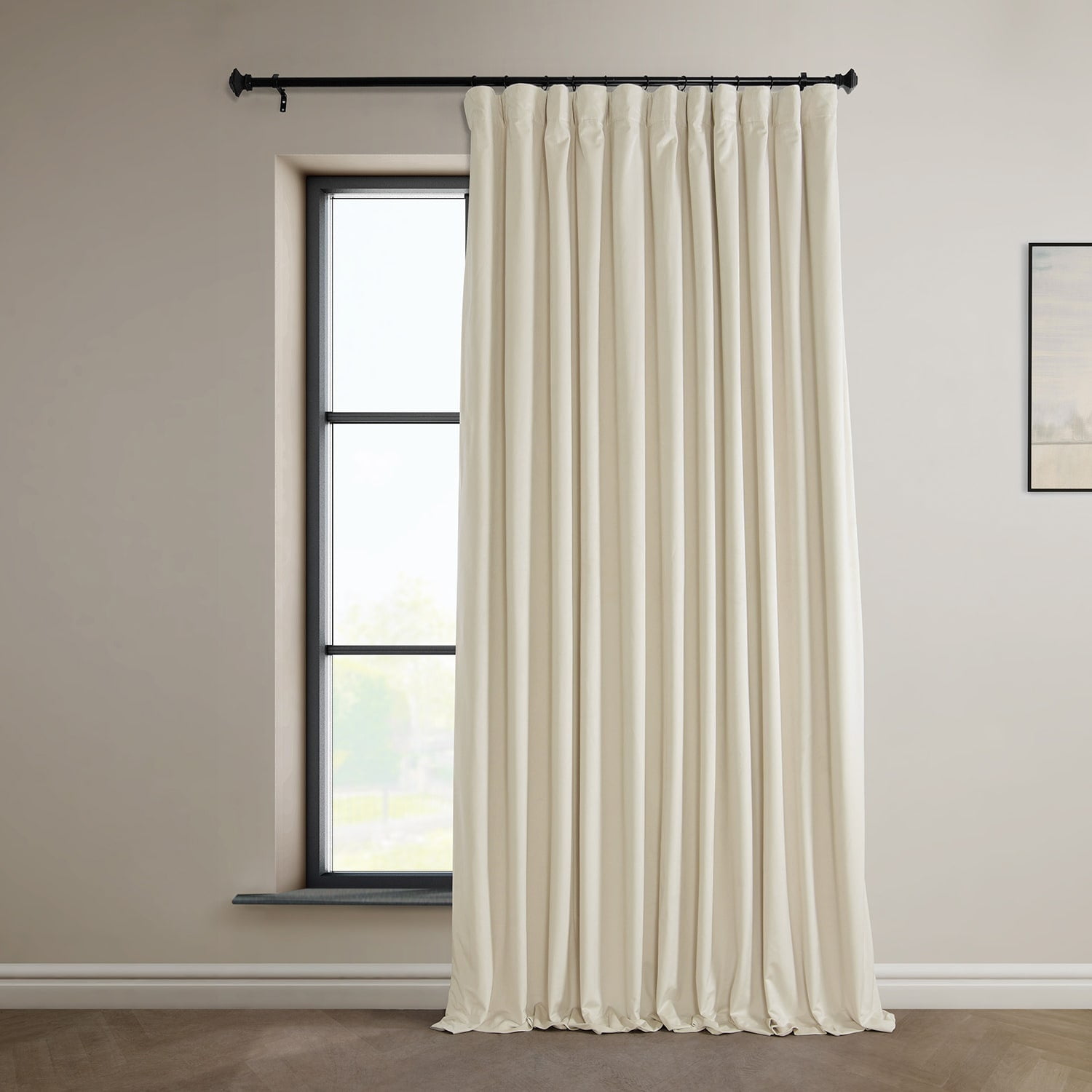 HPD Half Price Drapes Signature Extra Wide Diva Cream Velvet Blackout ...