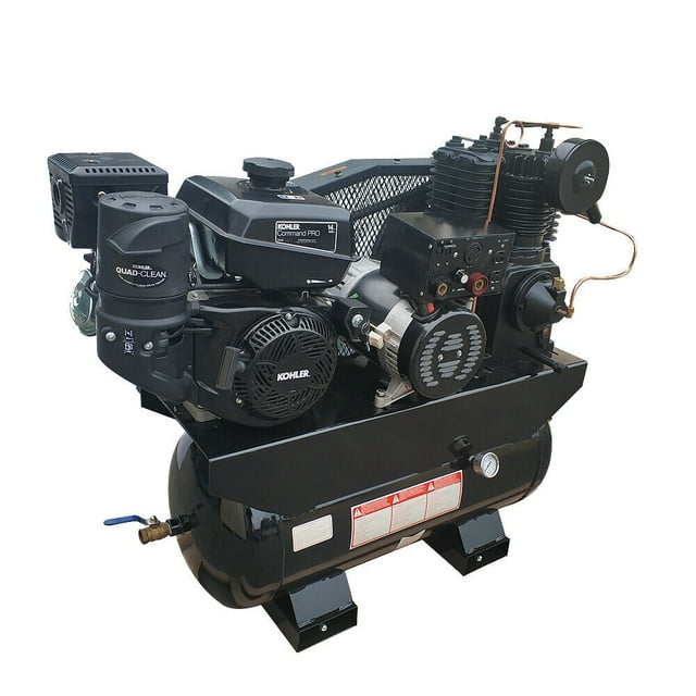 HPDAVV 15HP Gas Driven 30Gal ASME Tank Air Compressor 19cfm 180psi ...