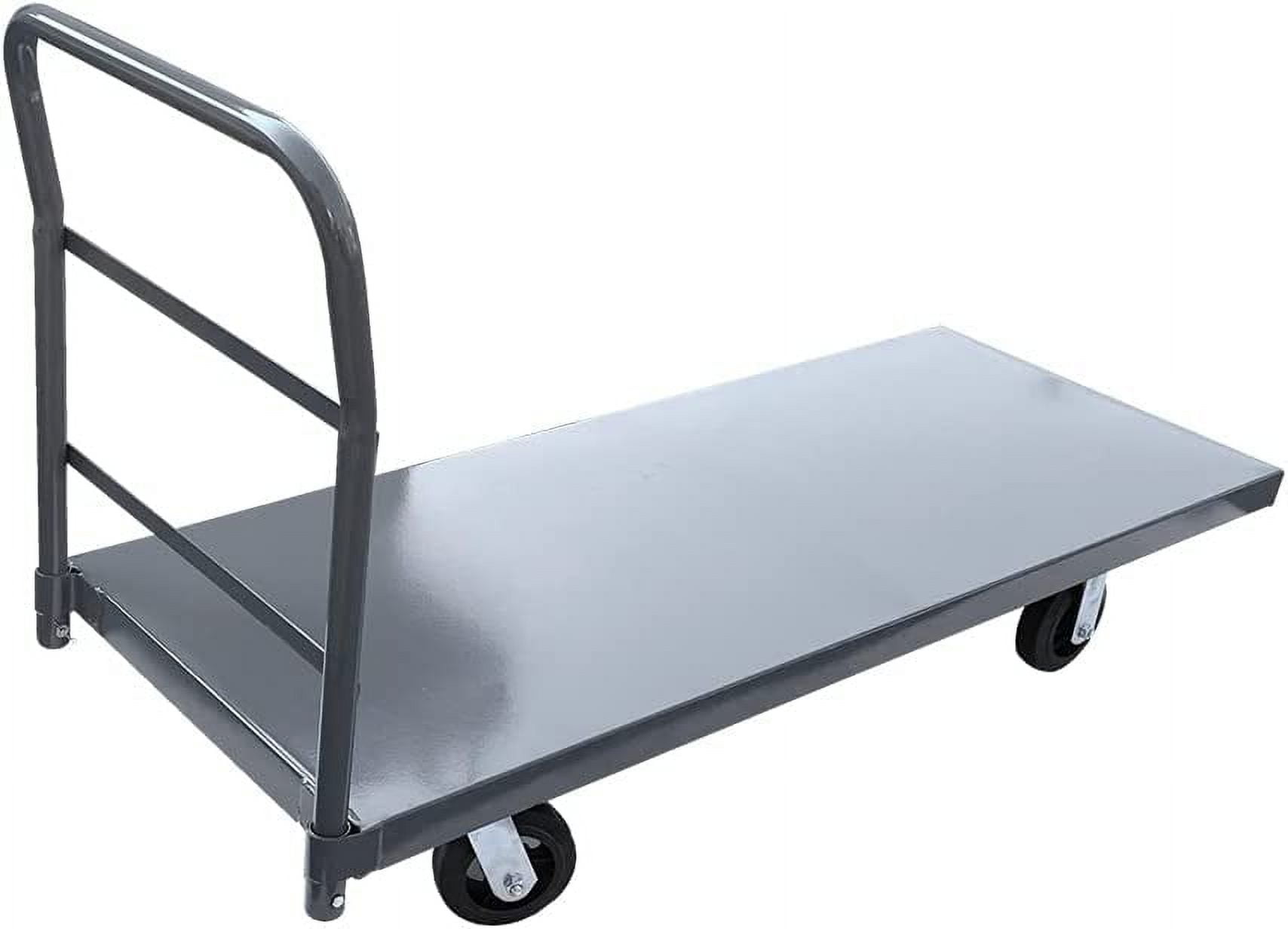 HPDAVV Industrial Push Cart - Portable Dolly, Large Flatbed, 6"x4 ...