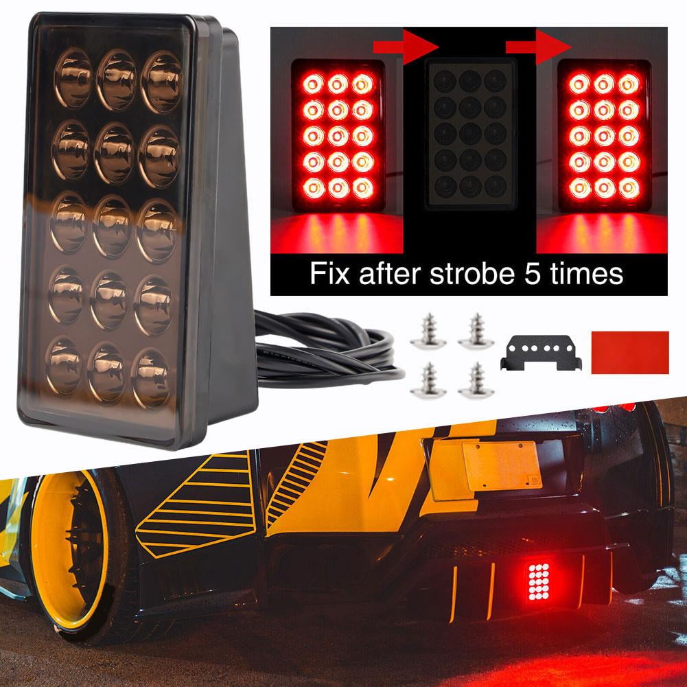 HPDL 12V Smoked F1 Style Third Brake Lights Strobe Tail Lights Driving 15LED - Walmart.com