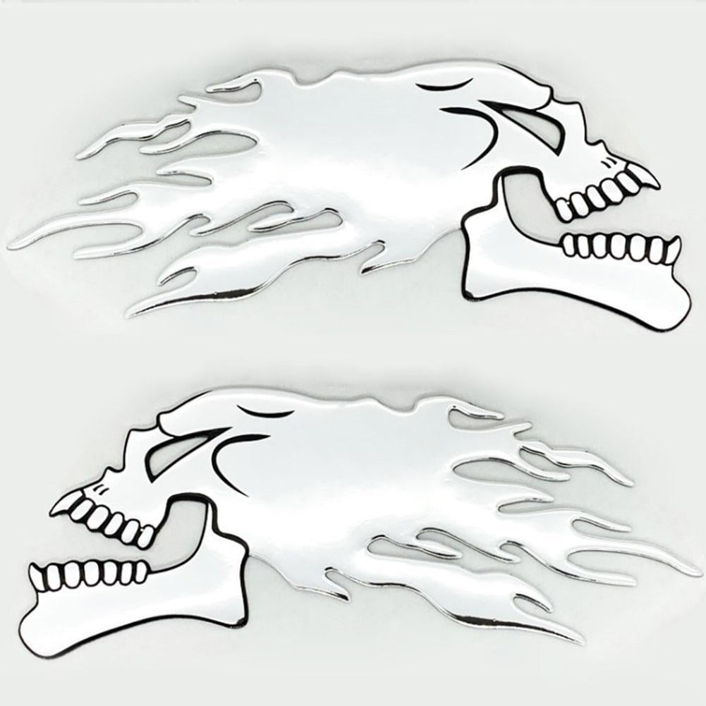 HPDL 1pair 3D Motorcycle Skull Head Helmet Tank Pad Motorbike NEW Car ...
