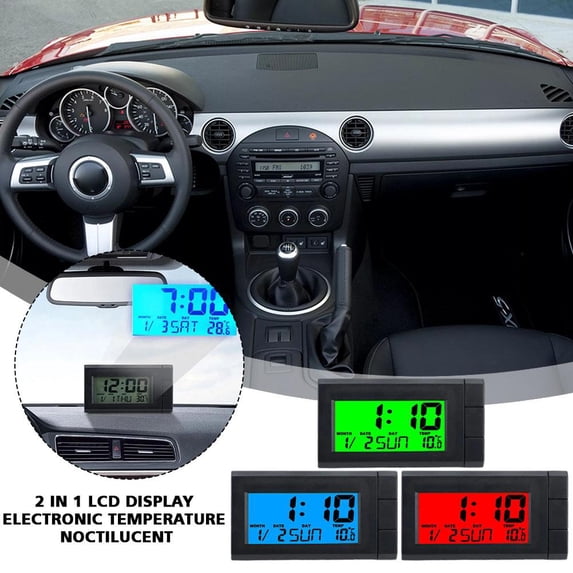 HPDL 2 In 1 Car Digital LCD Electronic Time Clock Thermometer Watch ...
