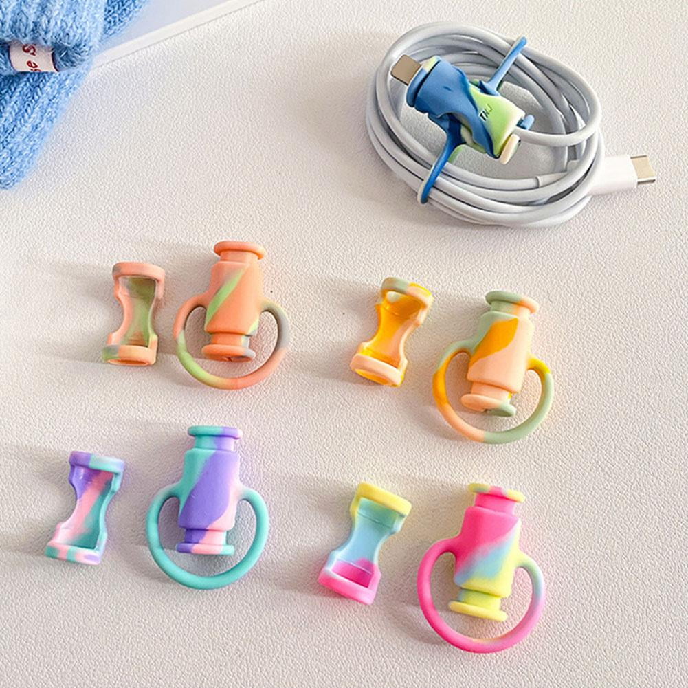 HPDL 2 in 1 Mobile Phone Data Cable Protector Cover Cute Cable Winder ...