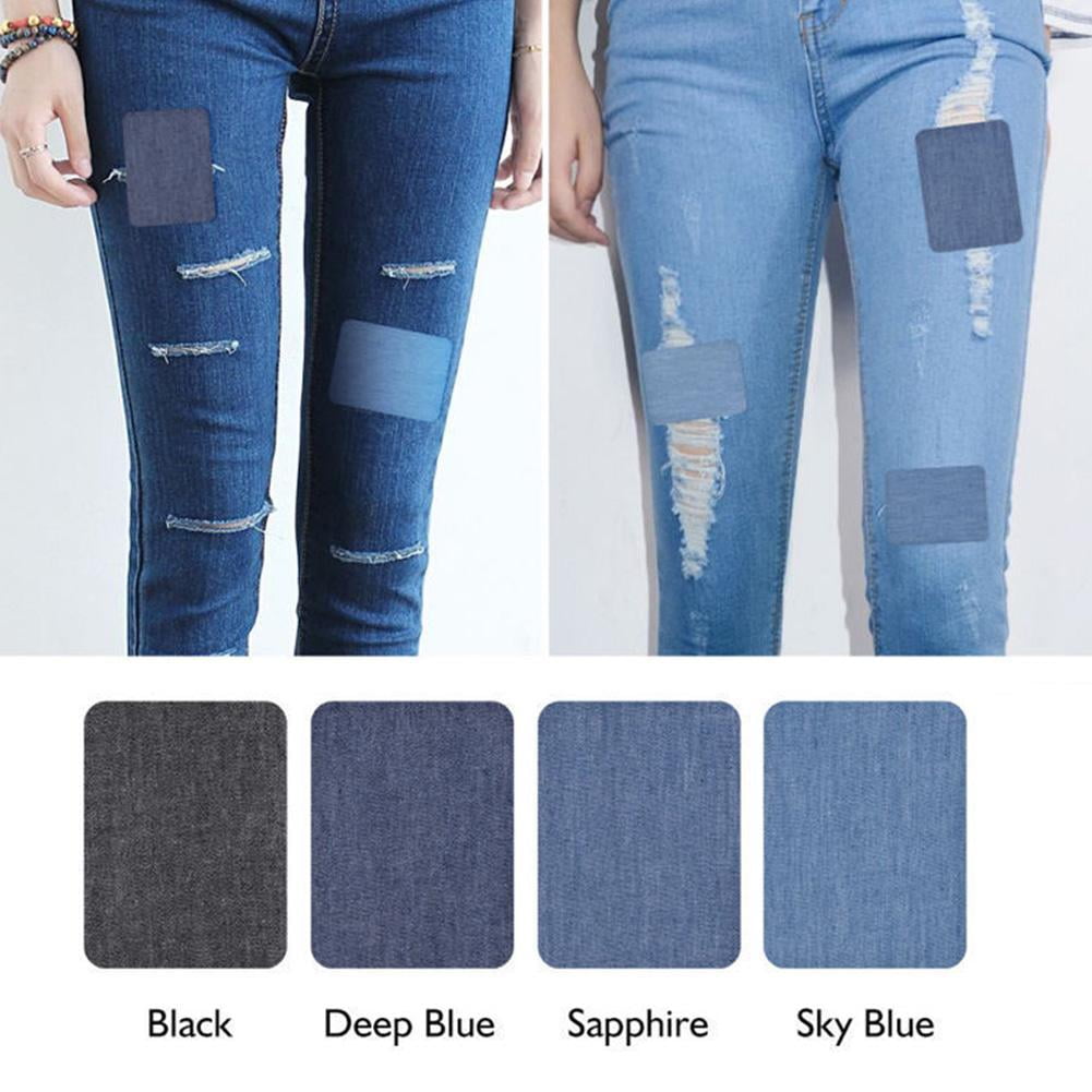 HPDL 20PCS DIY Iron on Denim Patches Jeans Clothing Repair Kit 4 Colors ...