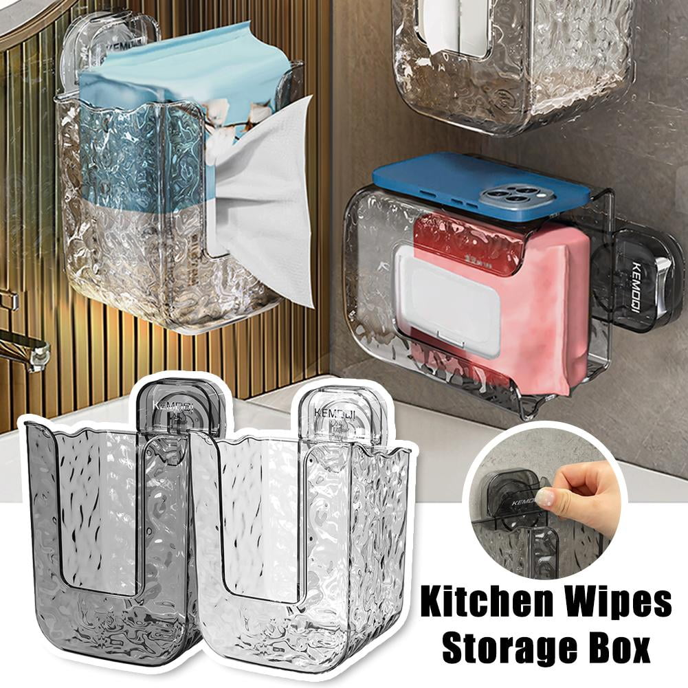 HPDL 2Pcs Kitchen Wipes Storage Box Wipes Holder Suction Cup ...
