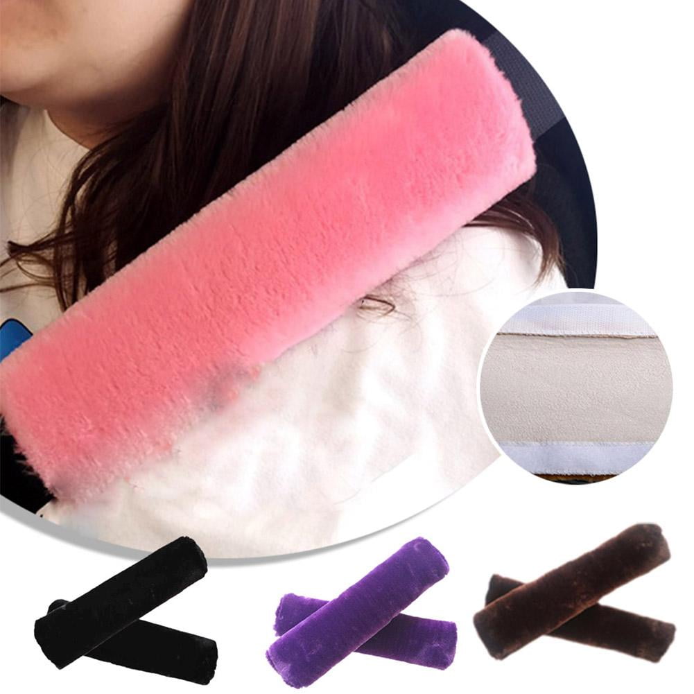 HPDL 2X Soft Faux Sheepskin Car Seat Belt Pads Cover Shoulder Strap ...