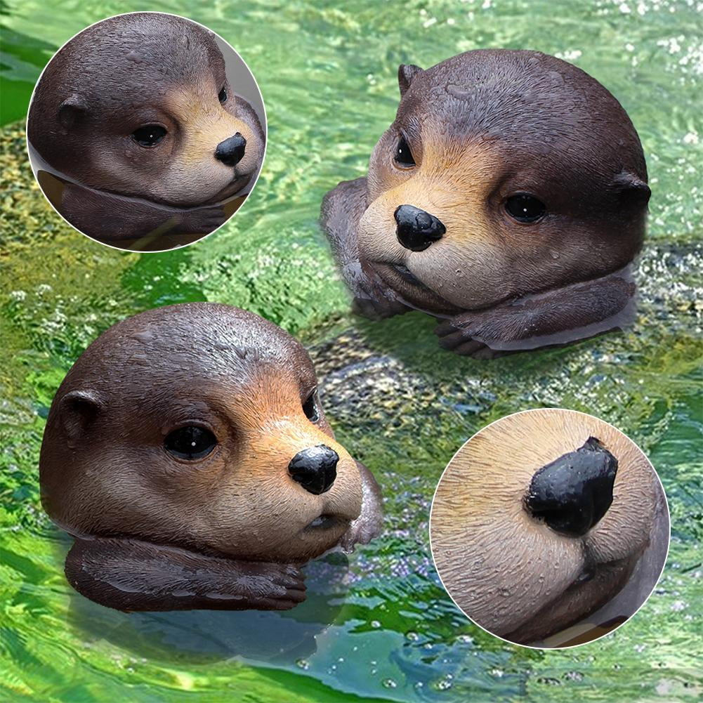 HPDL 2pcs Garden Courtyard Otter Figurine For Decorative Q1 Tank Pool ...