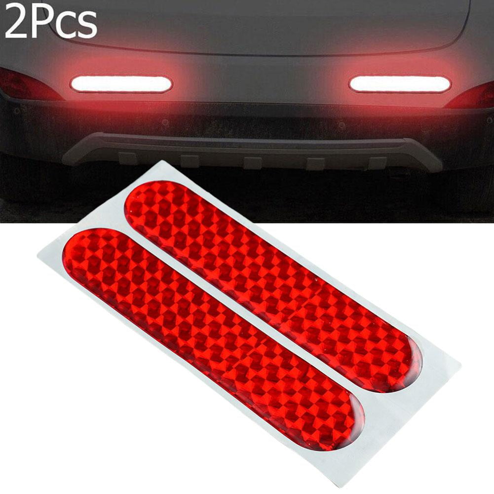 HPDL 2pcs red car reflective stickers, glue reflective warning stickers ...