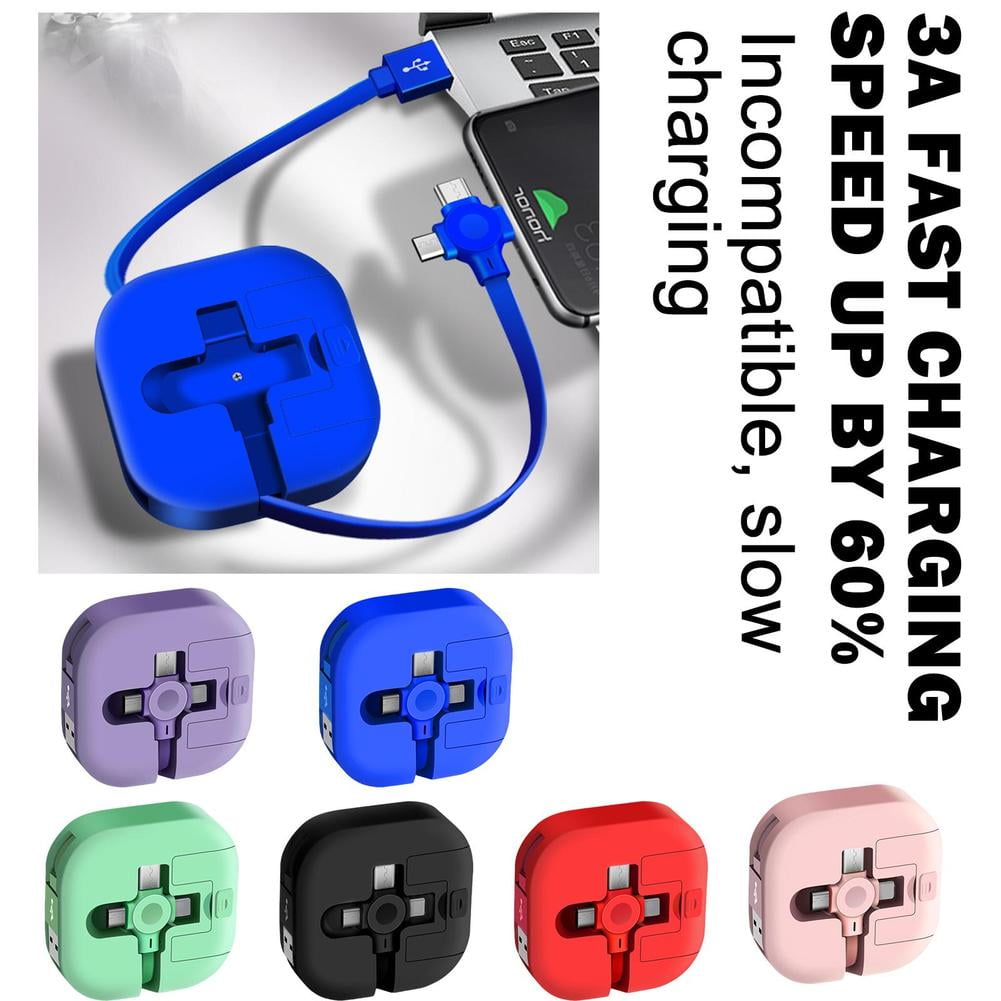 HPDL 3 in 1 Retractable USB Charger Data Cable W/Phones Cable C Micro ...