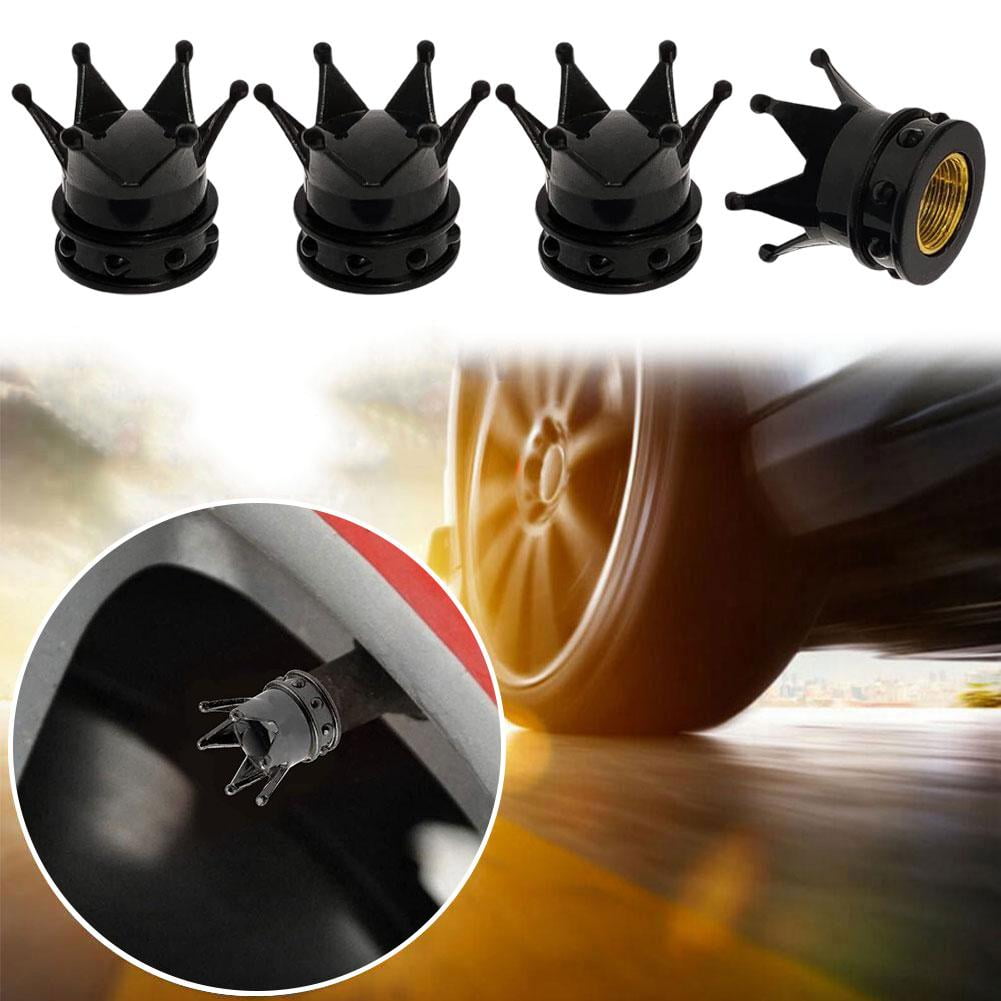 HPDL 4× Crown Style Car Tire AirValve Stem Screw Cap Covers Wheel Rims ...