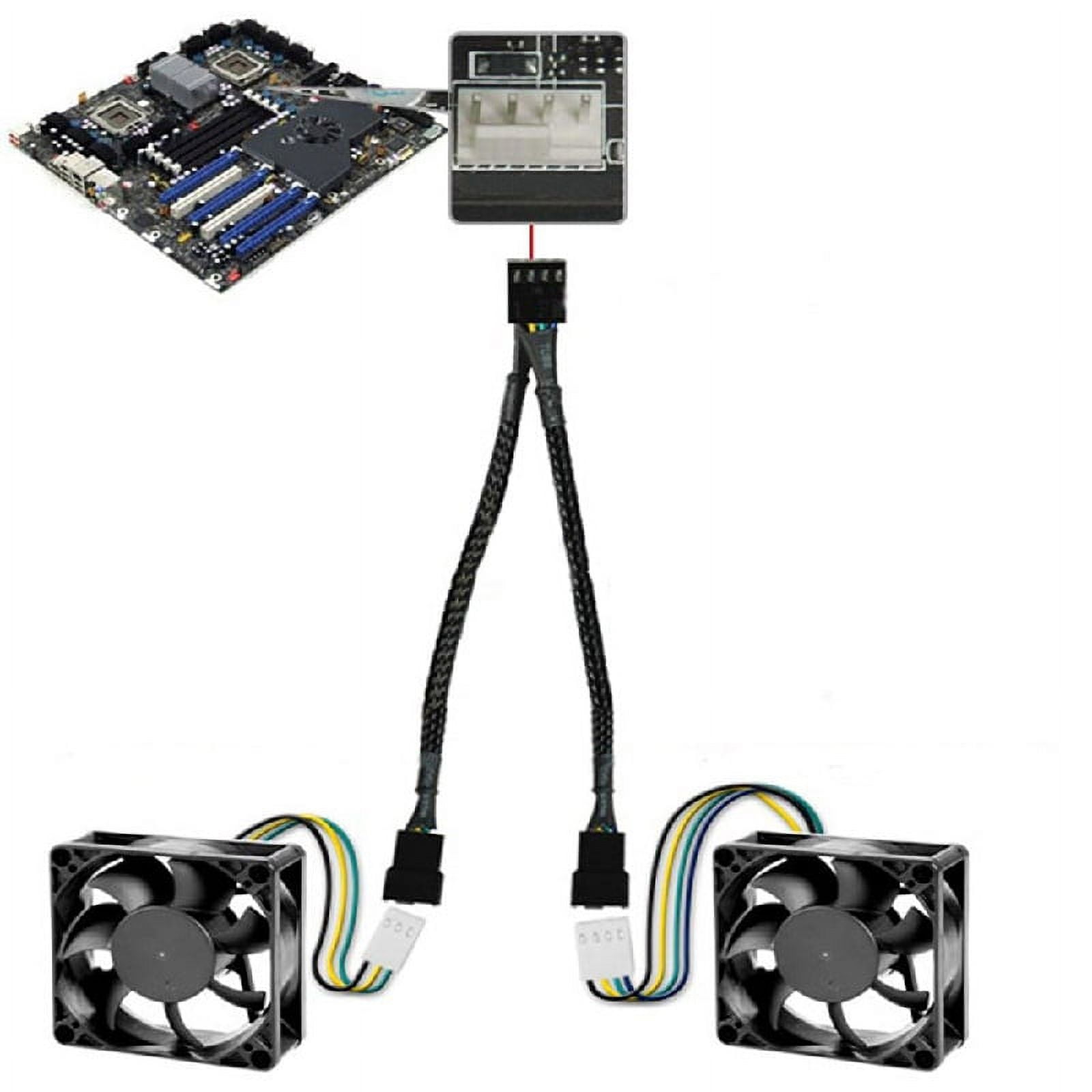 HPDL 4 Pin PWM To Dual PWM Splitter Adapter Cable Su For CPU ... PC Fan ...
