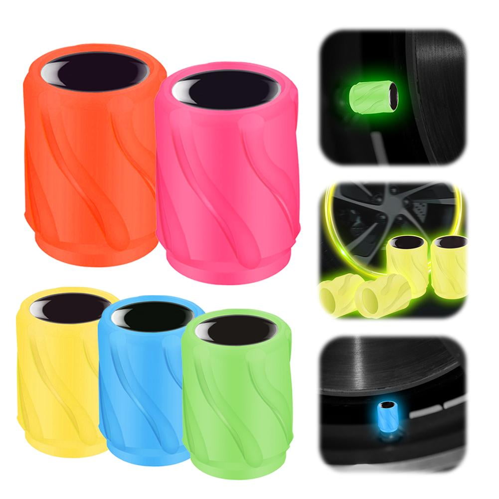 HPDL 4X Car Luminous Tire Valve Caps Fluorescent Night Glowing ...