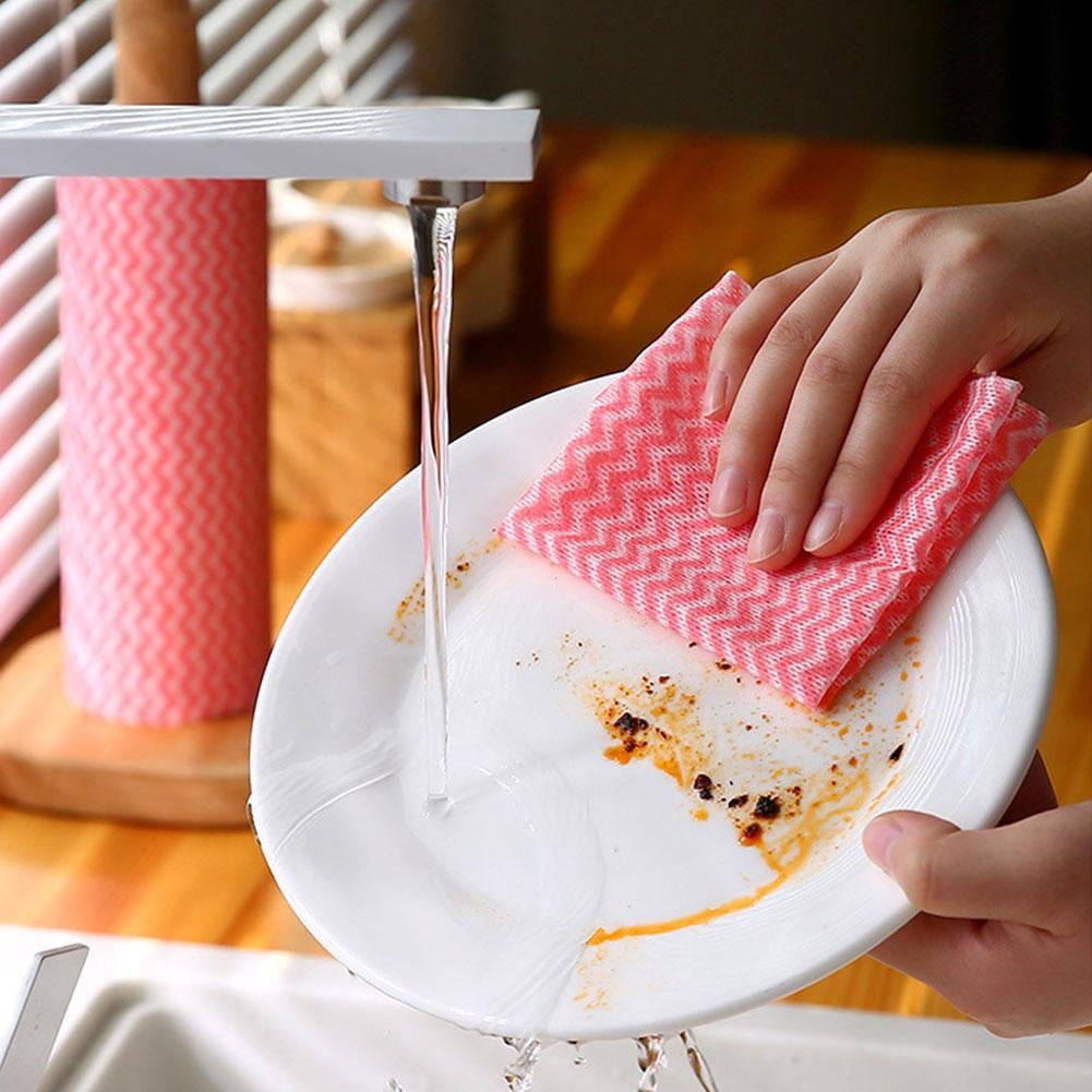 HPDL 50Pcs Roll Disposable Dish Cloth Home Cleaning Towels Wiping Pad ...
