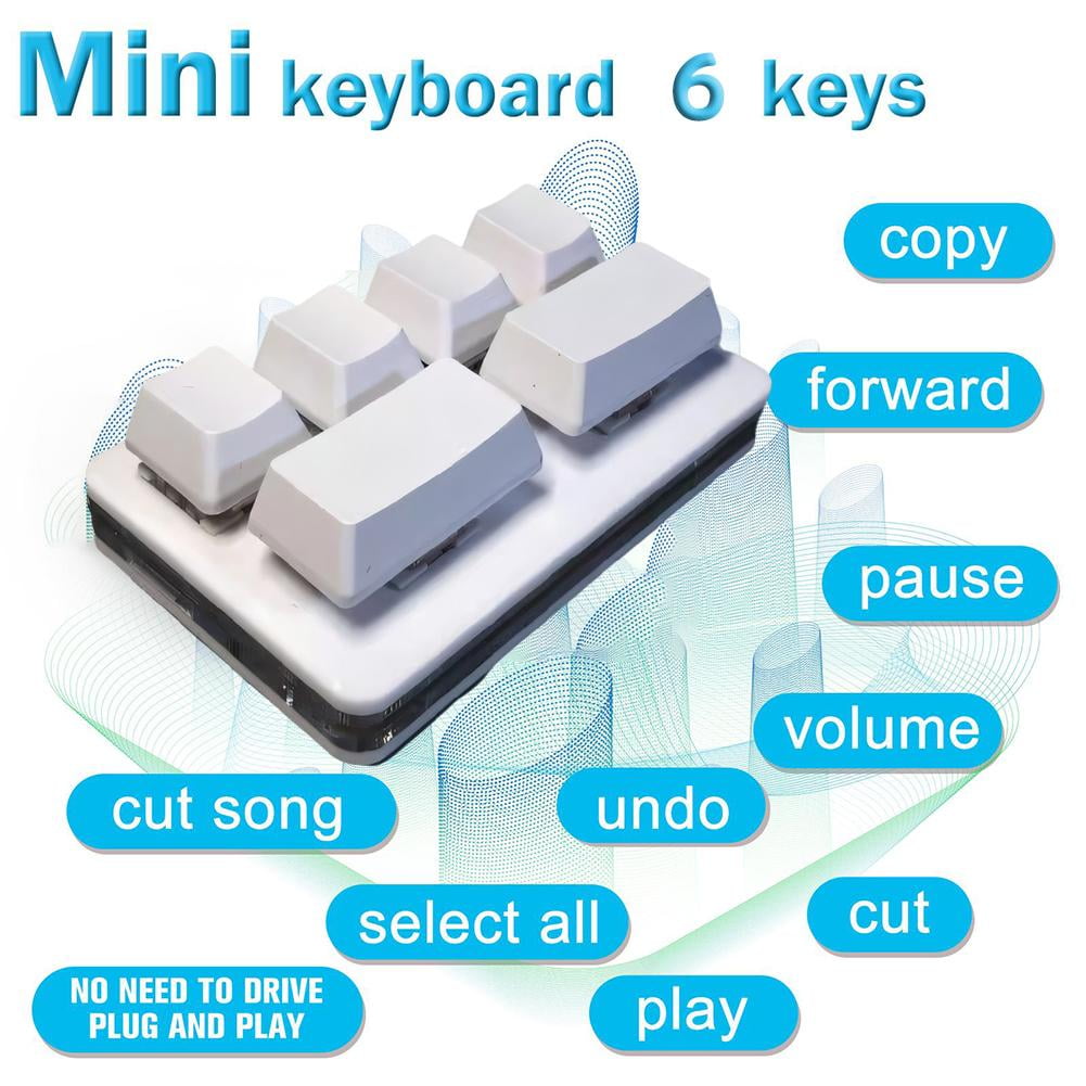 Hpdl 6 Key Mini Keyboard Diy Programmable Gaming Keypad Customisation New Y9