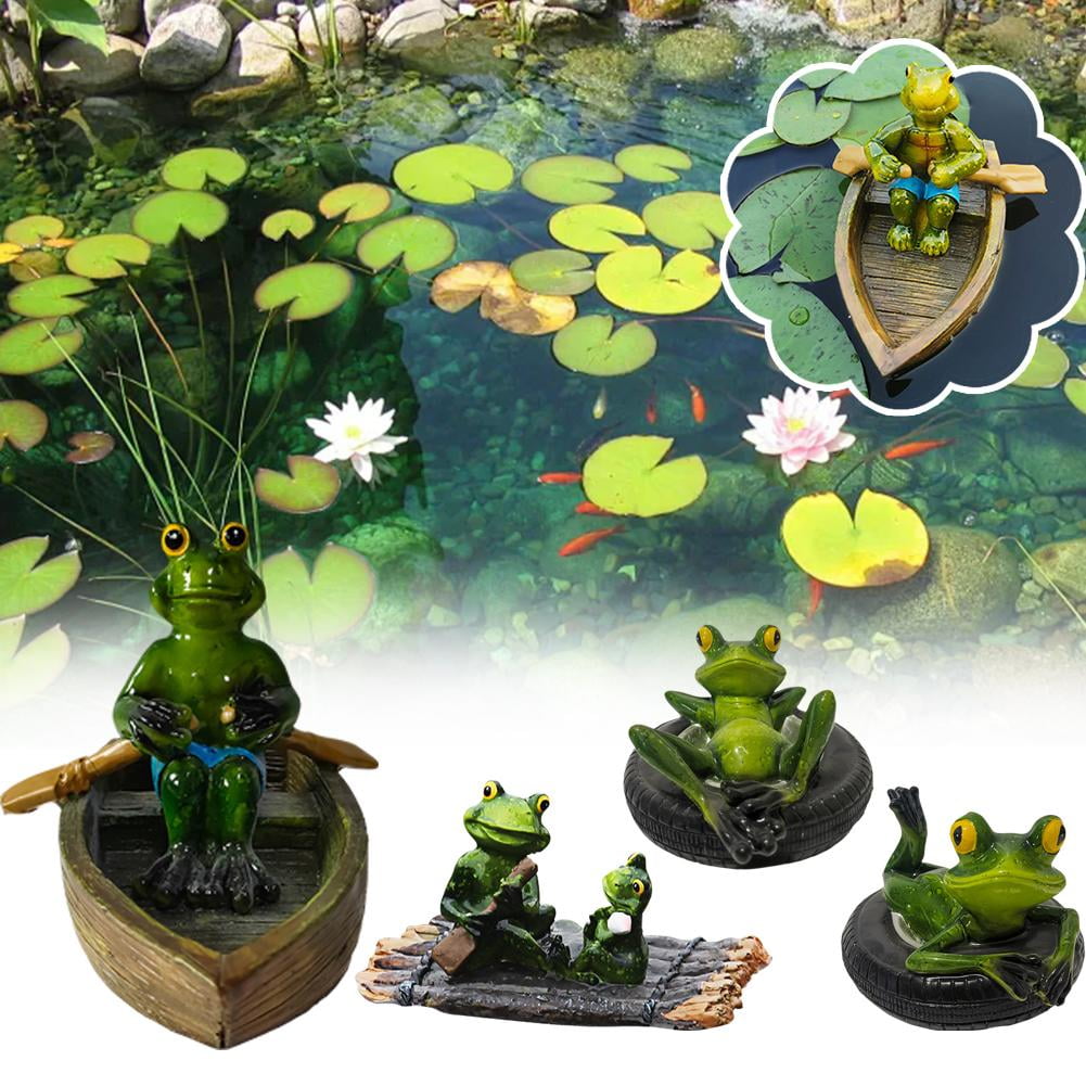 HPDL Adorable Floating Frog Resin Statues For Ponds Cute Pond B1X0 ...