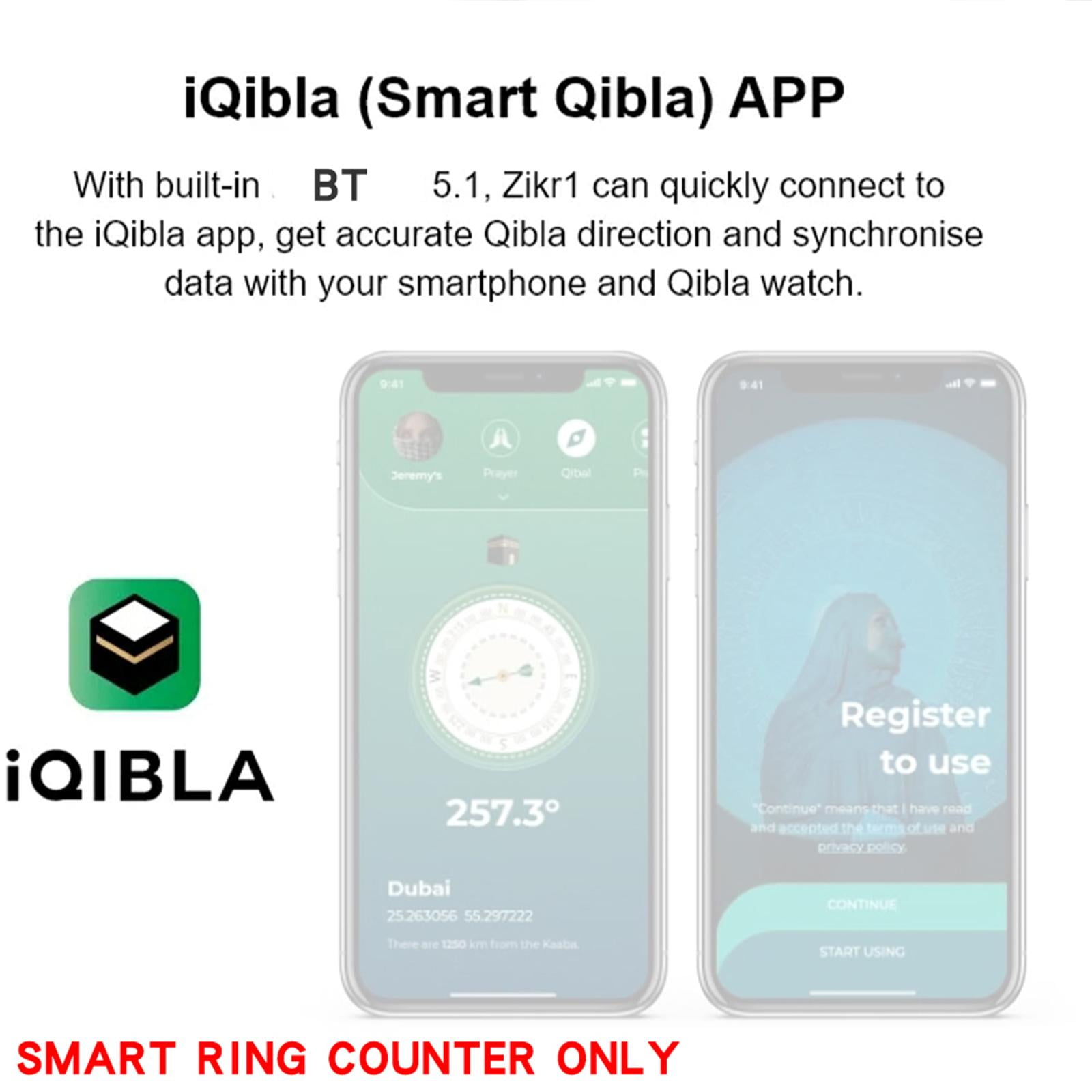HPDL Black 18mm smart counter IQIBLA TASBIH, smart tasbih counter, ZIKR ...