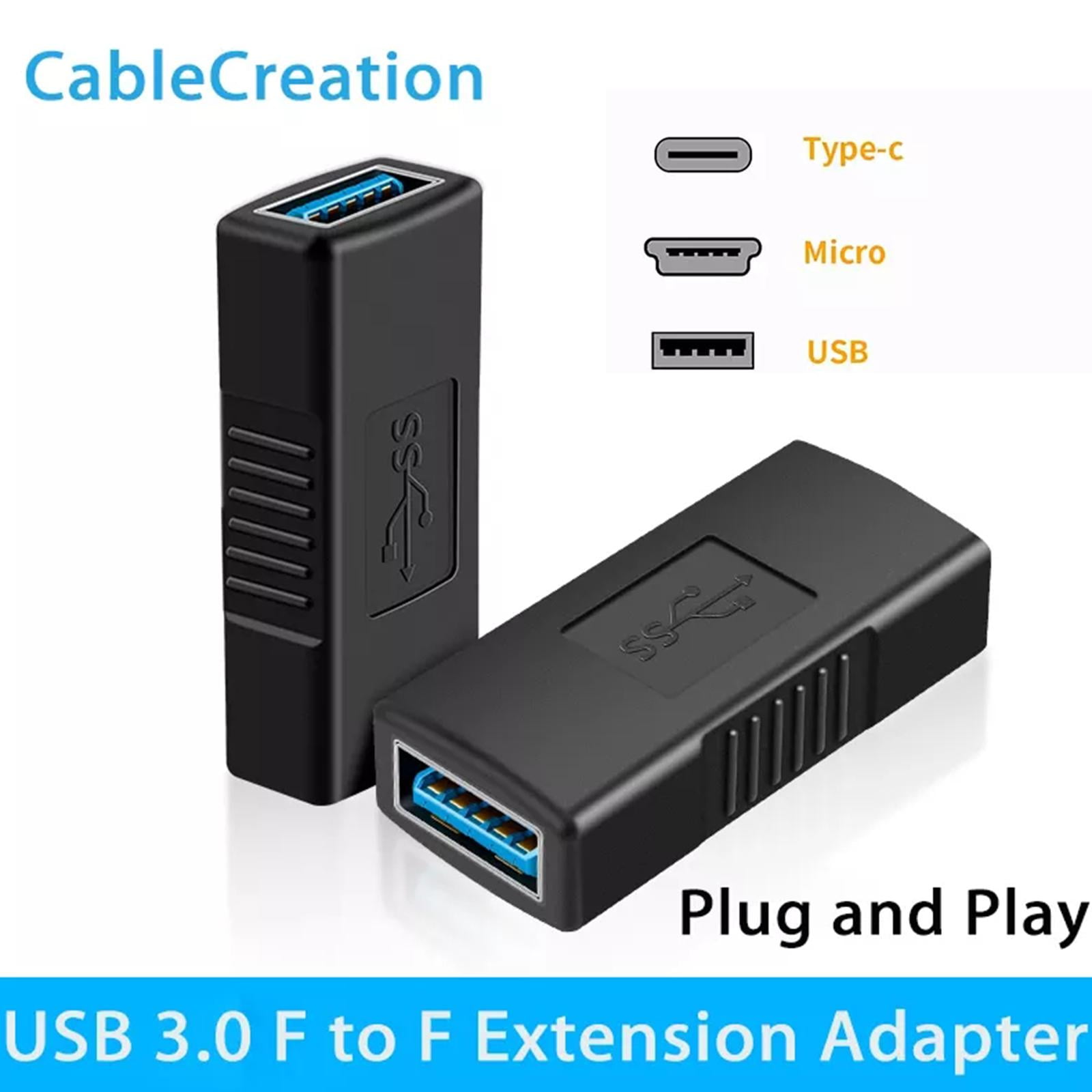 HPDL Black USB3.0 female to female adapter USB3.0 extension cable ...