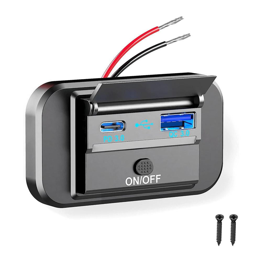 HPDL Car DC12V24V PD Type C USB Port Fast Charger Socket Power Outlet ...