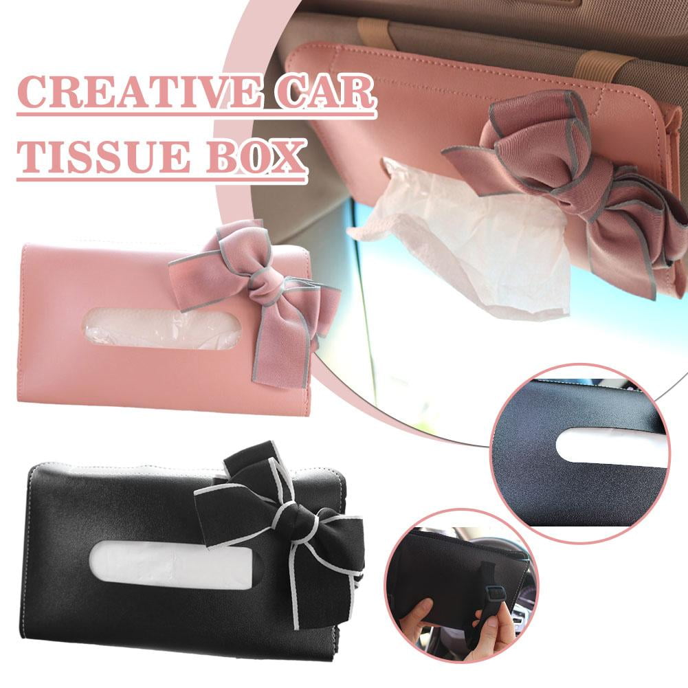 HPDL Car tissue box bow style sun visor hanging sunroof drawer leather ...