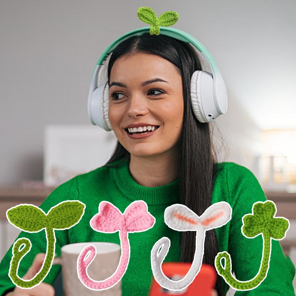 HPDL Creative Knitted Crochet Leaf Sprout Data Cable Strap Handmade ...