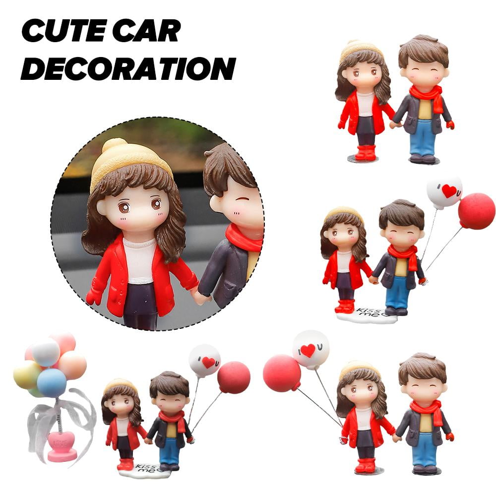 HPDL Cute Car Accessories Cartoon Couple Accessories Wearing Winter ...