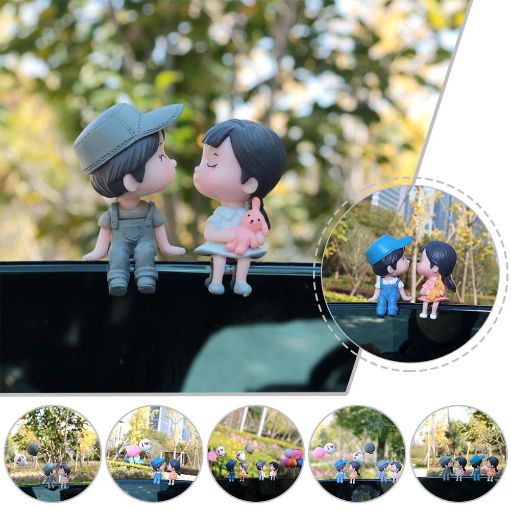HPDL Cute Couple Mini Figure Statue Interior Car Dashboard Decor ...