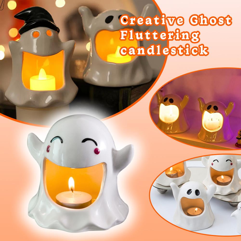 HPDL Halloween Decoration Cute Little Ghost Candlestick Ornaments Funny ...