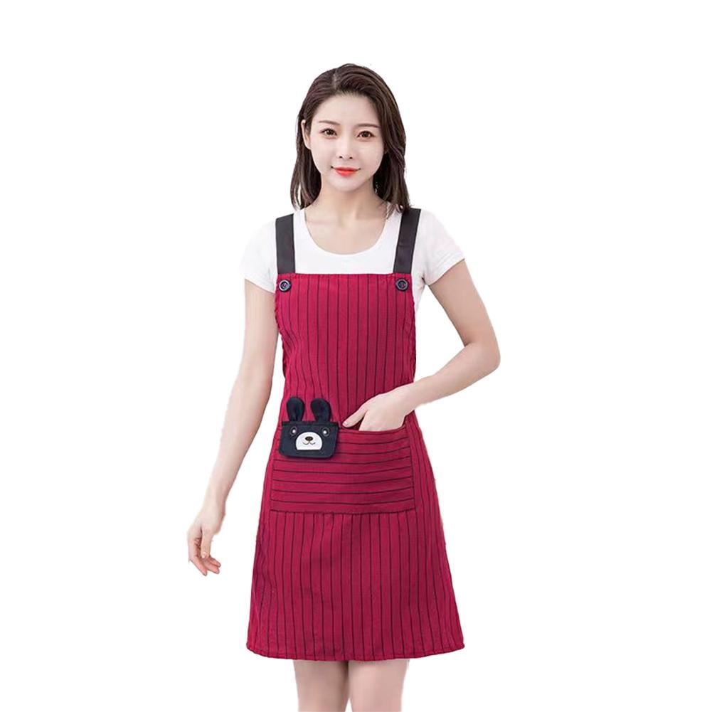 HPDL Hang Neck Apron Cotton Bib Apron Household Kitchen Cafe Restaurant ...