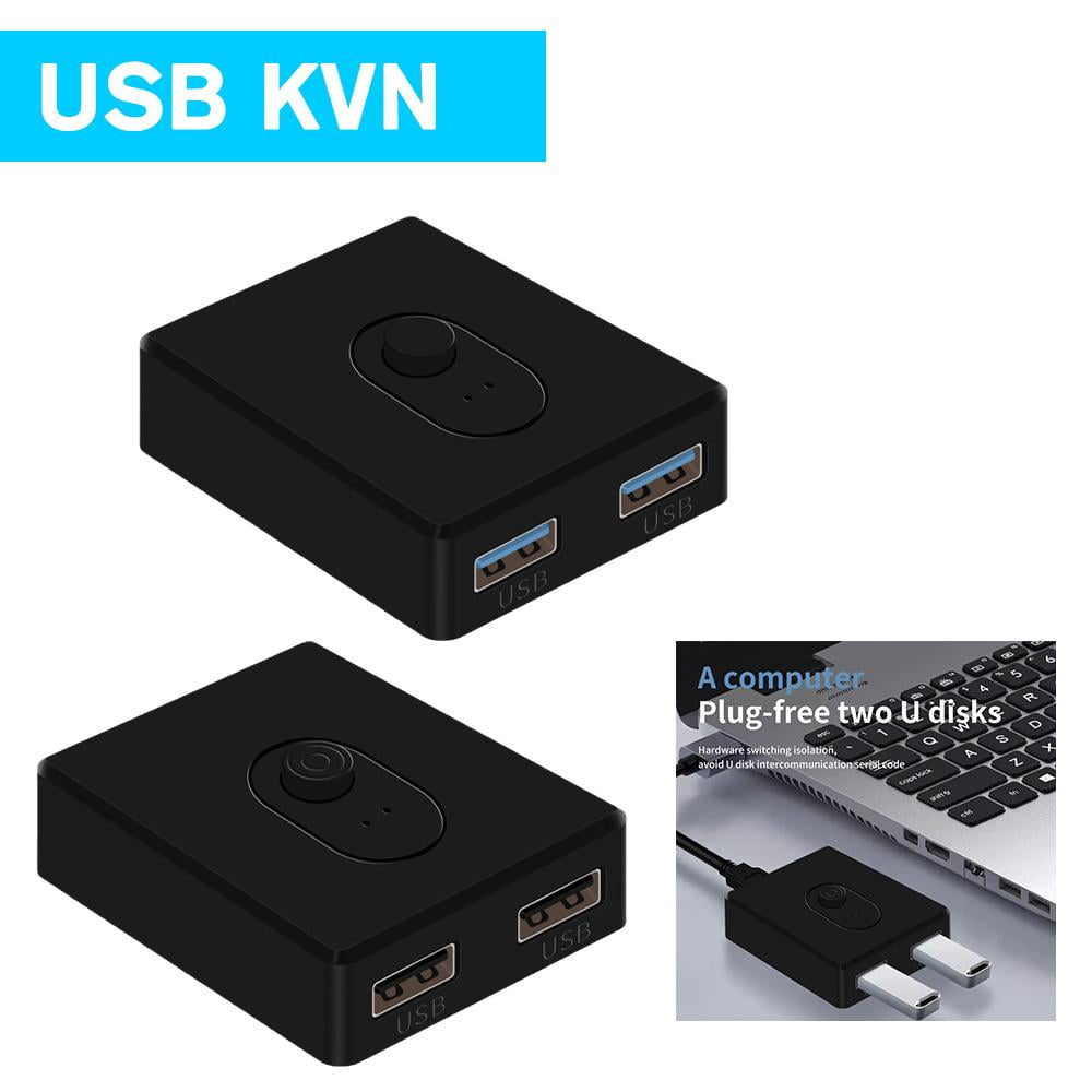 HPDL KVM Switch HDMI 2 Port Box USB Selector for 2 Computers Share Keyboard Mouse - Walmart.com