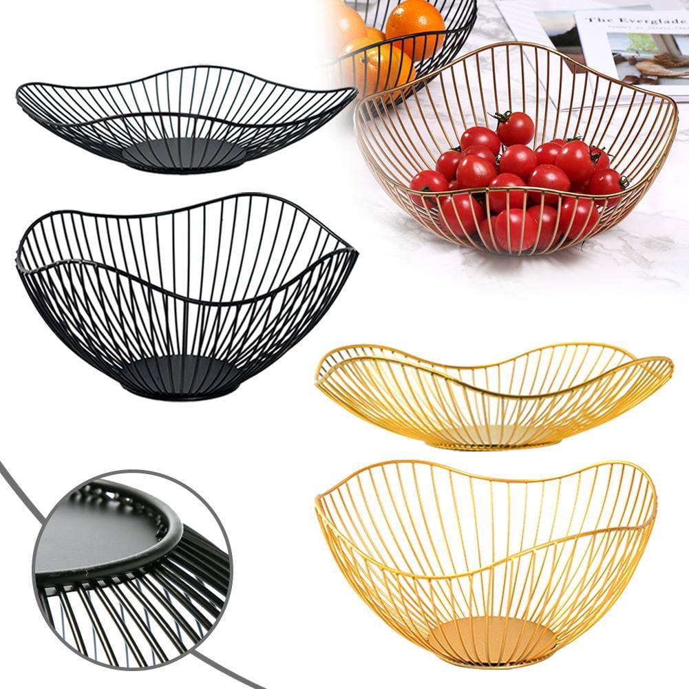 HPDL KWJNH Metal Wire Fruit BowlModern Mesh Countertop Fruit Bowl ...