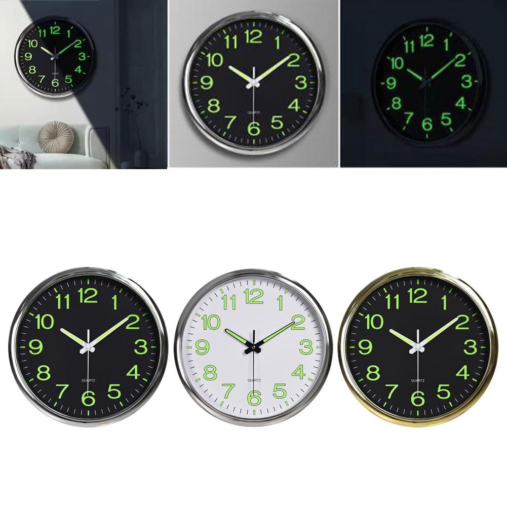 HPDL Large 12inch Modern Battery Wall Clock Luminous Glow Night Light ...