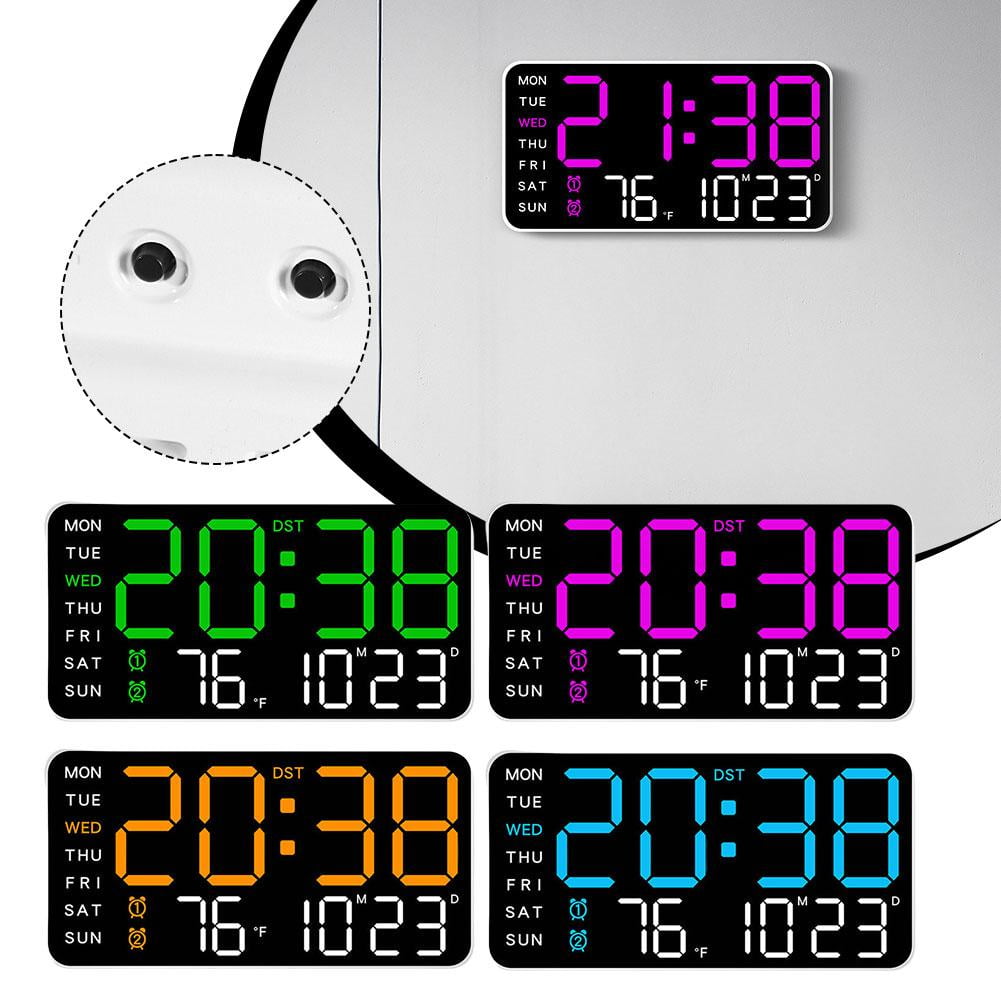 HPDL Large Digital Wall Clock Week Date Temperature Display Table LED ...