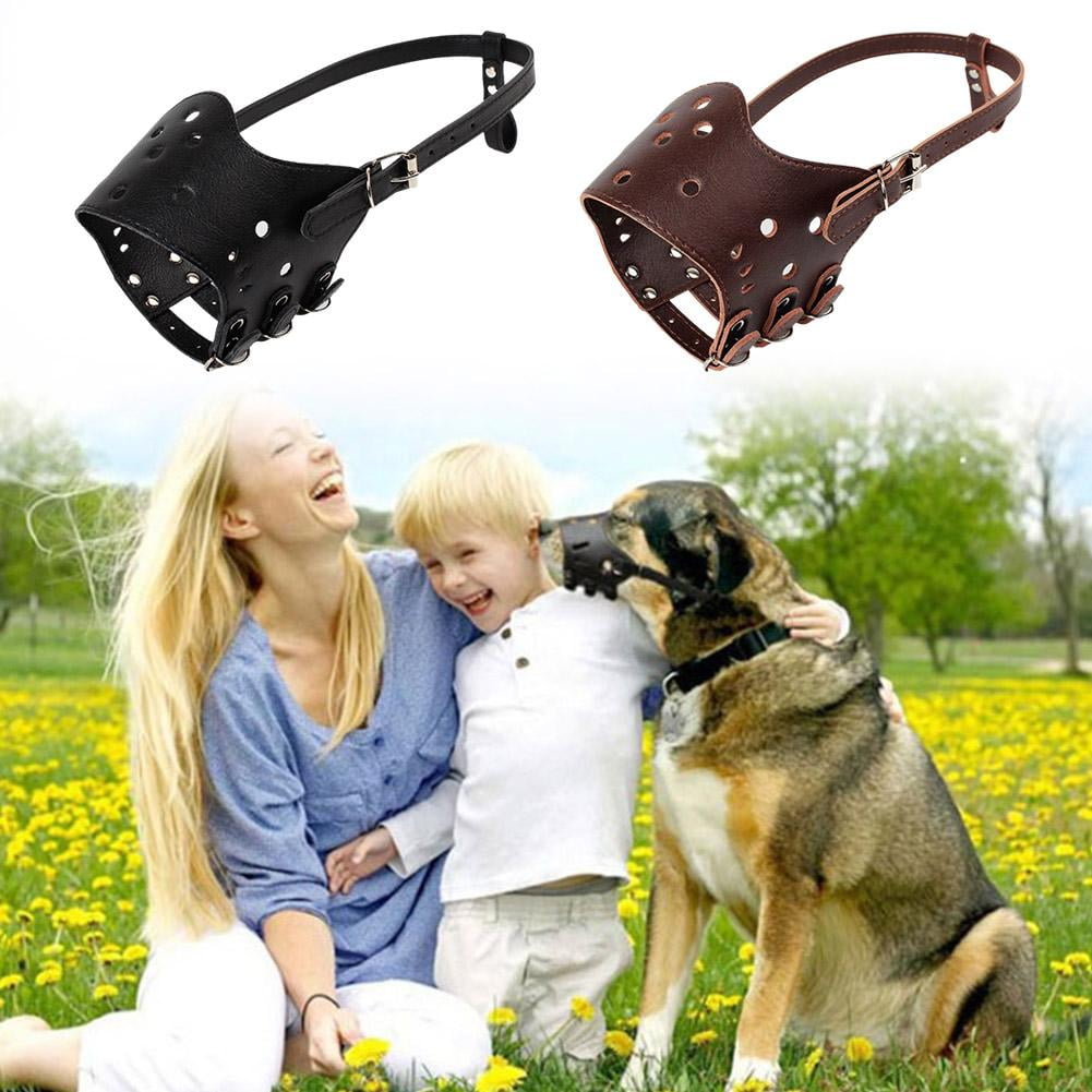 HPDL Leather Muzzle for LargeMedium Dogs Control Barking Biting and ...