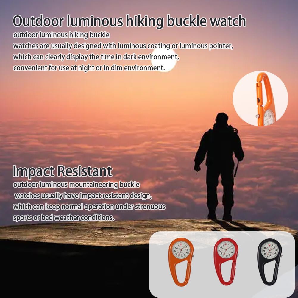 HPDL Luminous Clip-On Carabiner Climbing Pocket Watch Outdoor Hiking ...