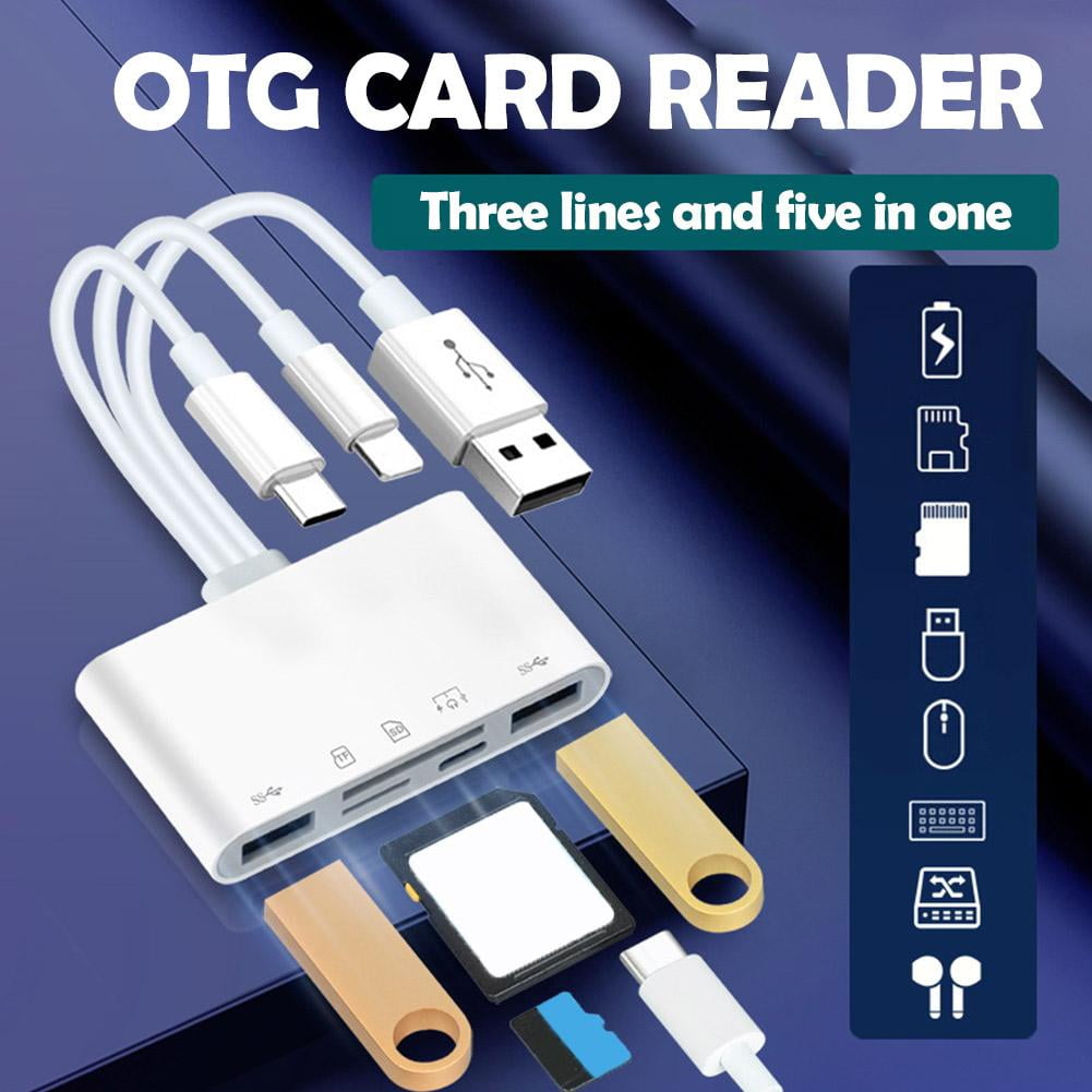 HPDL OTG Card Reader Multi Functional Three Wire 5 in 1 Card Reader ...