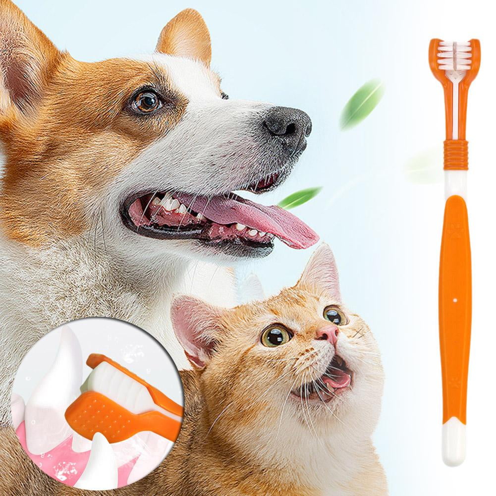HPDL Pet Silicone Finger Toothbrush Dog Threehead Toothbrush Hot R3 ...