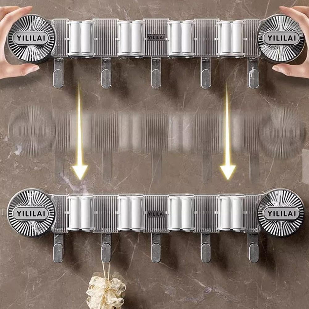 HPDL Plastic Suction Cup Mop Clamp Wall Hanging Broom Hanger Mop Clip ...