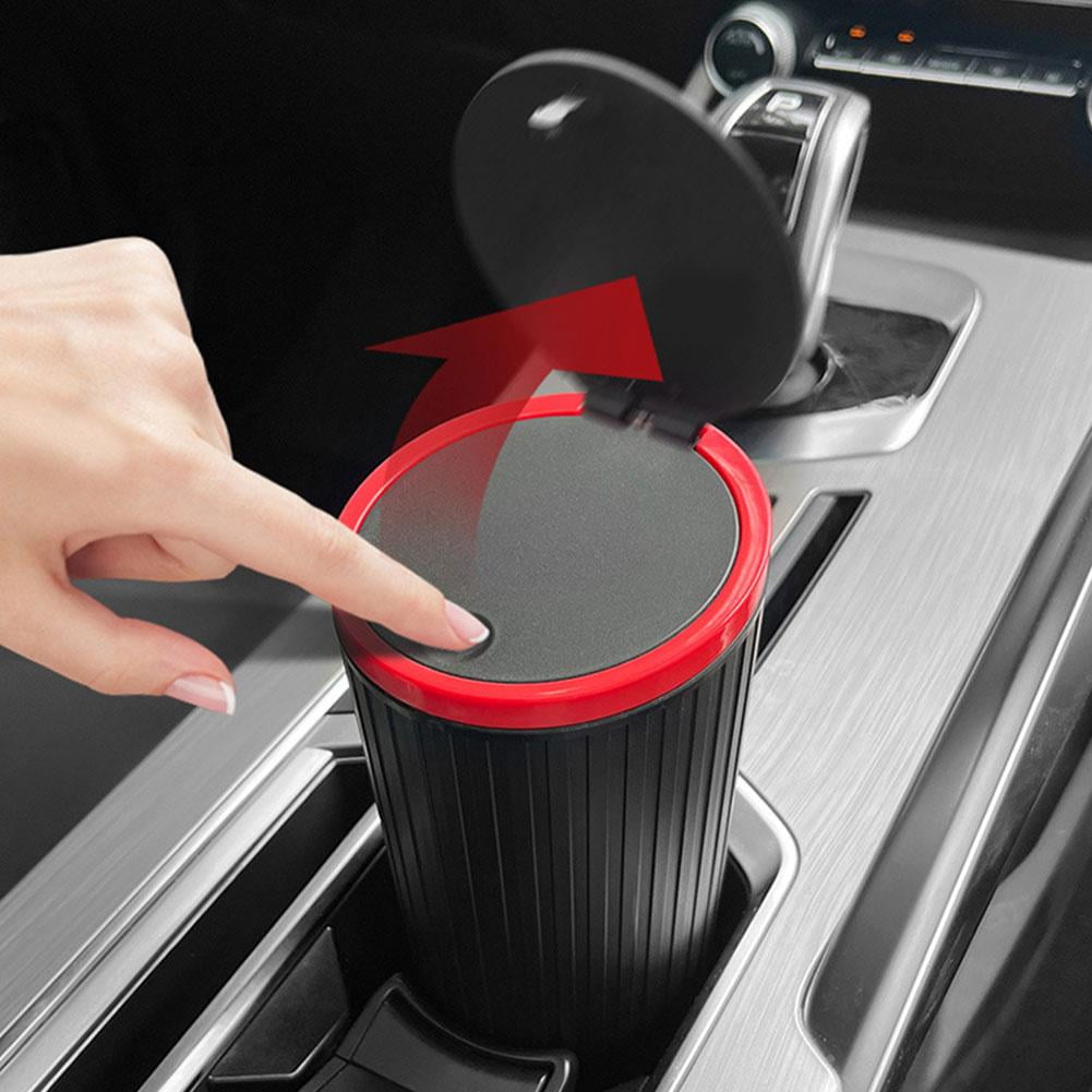 HPDL Red push switch round car trash can with lid, watertight car ...