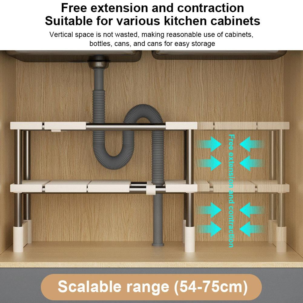 HPDL Reinforced Retractable Bathroomkitchen Sink Cabinet Shelving ...