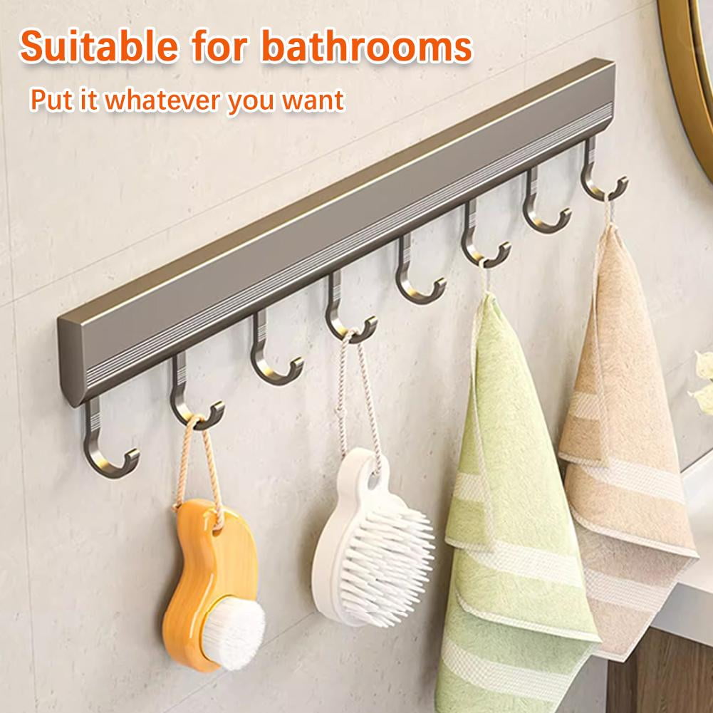 HPDL Self adhesive Hooks Rack Wall Mounted Kitchen Utensils Row Holder ...