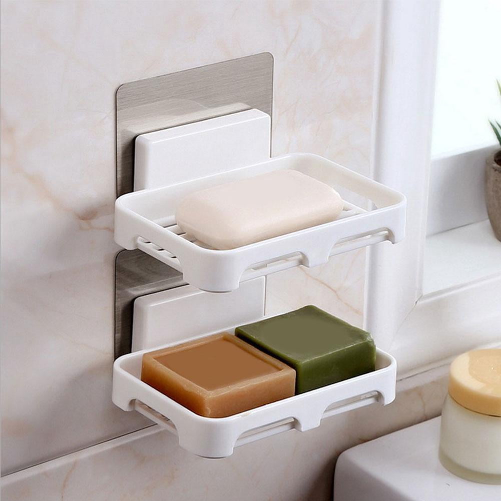 HPDL Soap Dish Suction Cup Wall Mounted Toilet Soap Box Drain Toilet ...