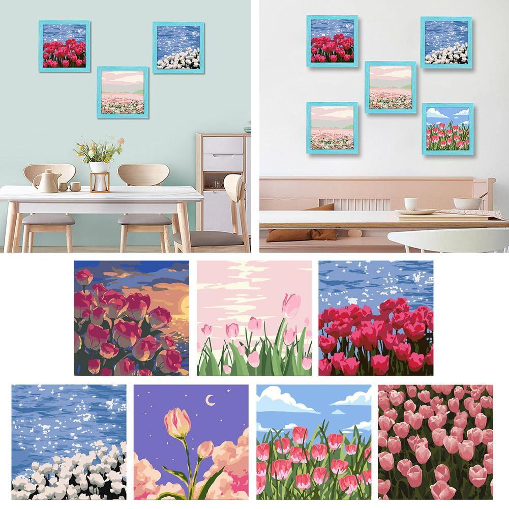 HPDL Tulip landscape diy digital oil painting handcolored oil paintings ...