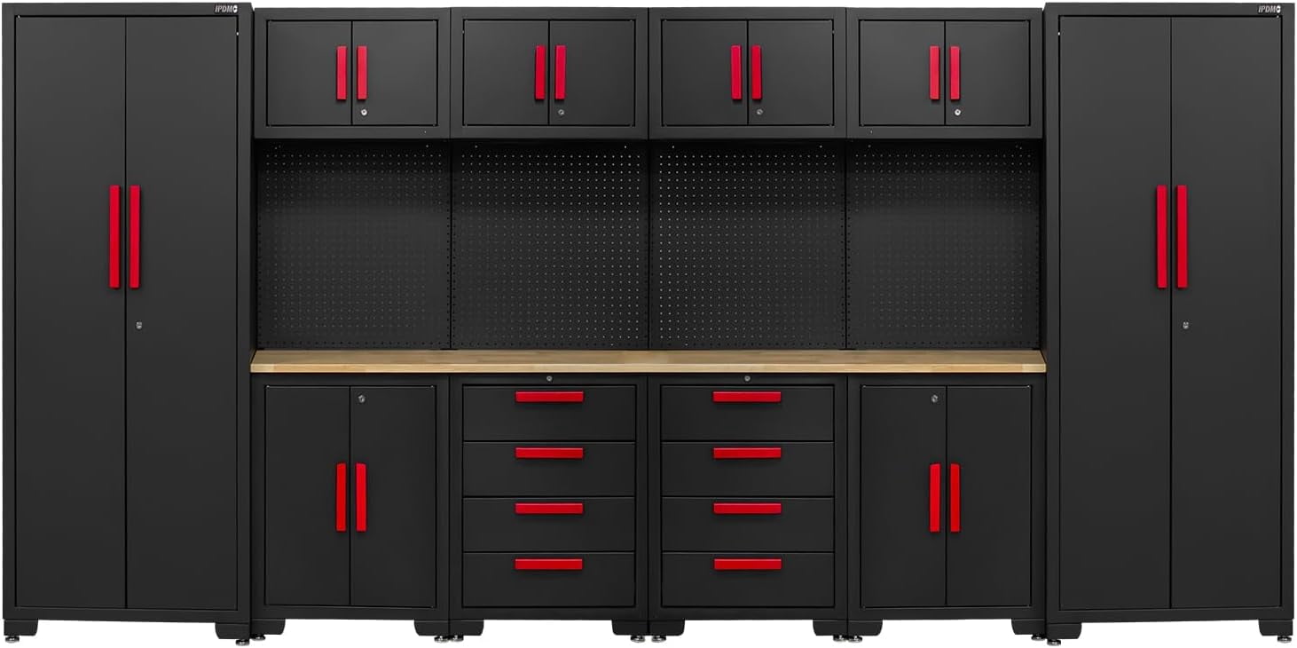 HPDMC 12-Piece Garage Storage Cabinet System - Heavy Duty Steel ...