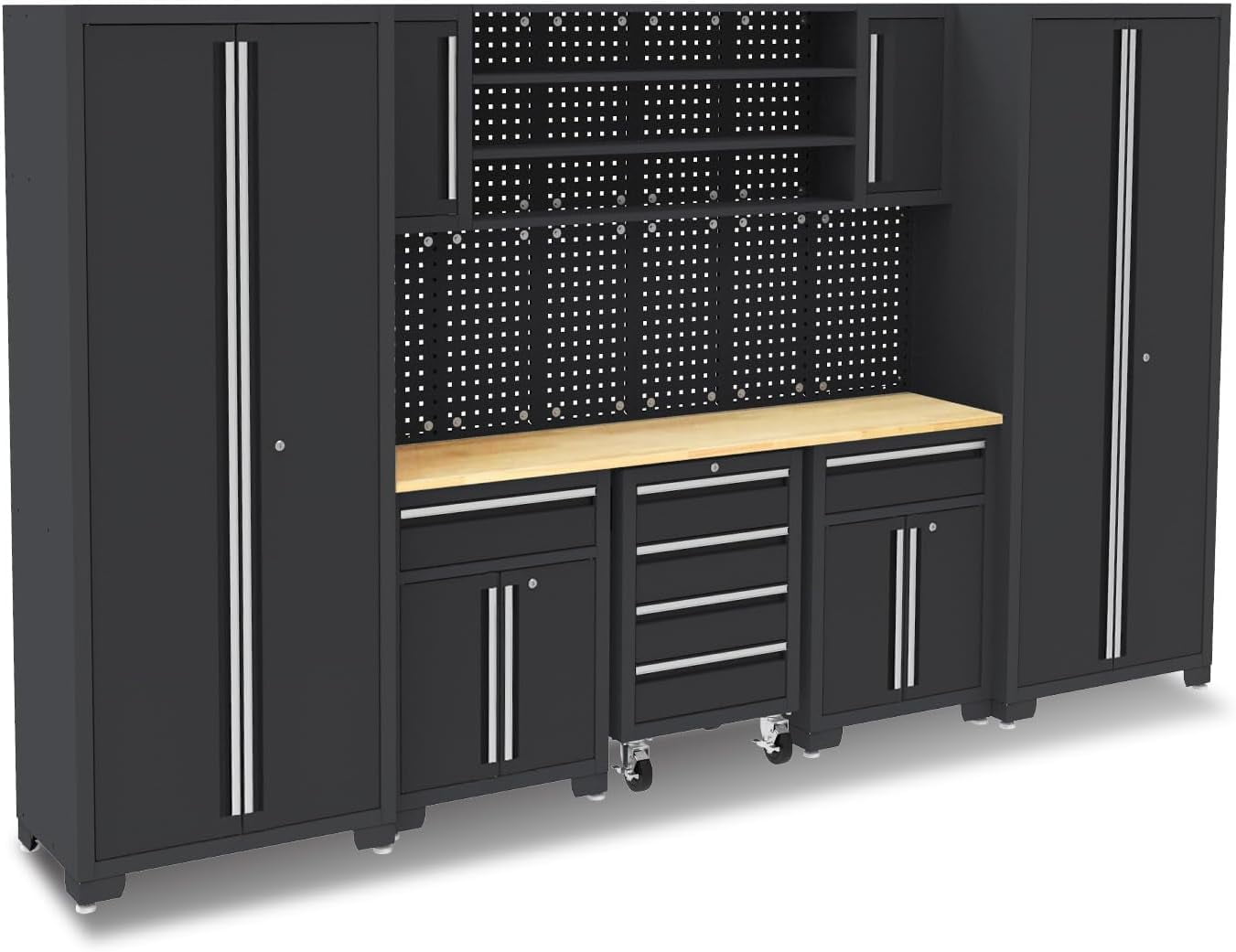 HPDMC 9-Piece Garage Storage Cabinet System - Heavy Duty Steel Workshop ...