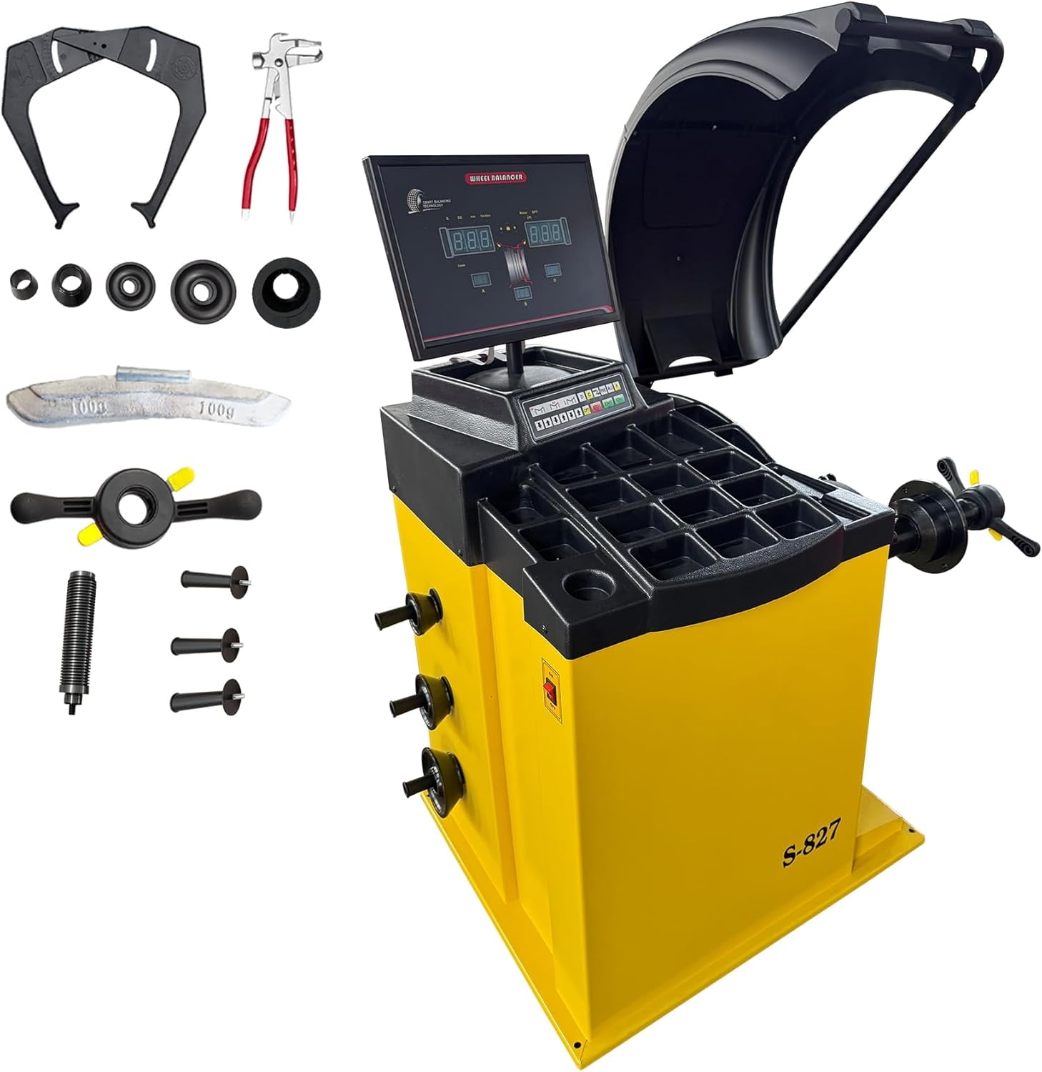 HPDMC Automatic Wheel Balancer - 10-26" Rim, 110V with Laser Guide ...