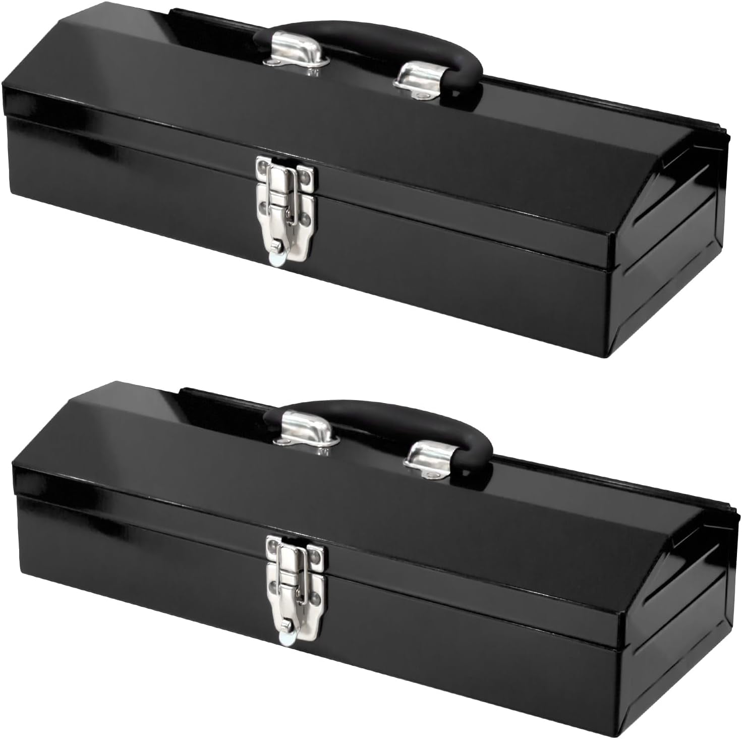 HPDMC Metal Tool Box Set of 2 - 16" Heavy Duty Steel Toolbox with Metal ...