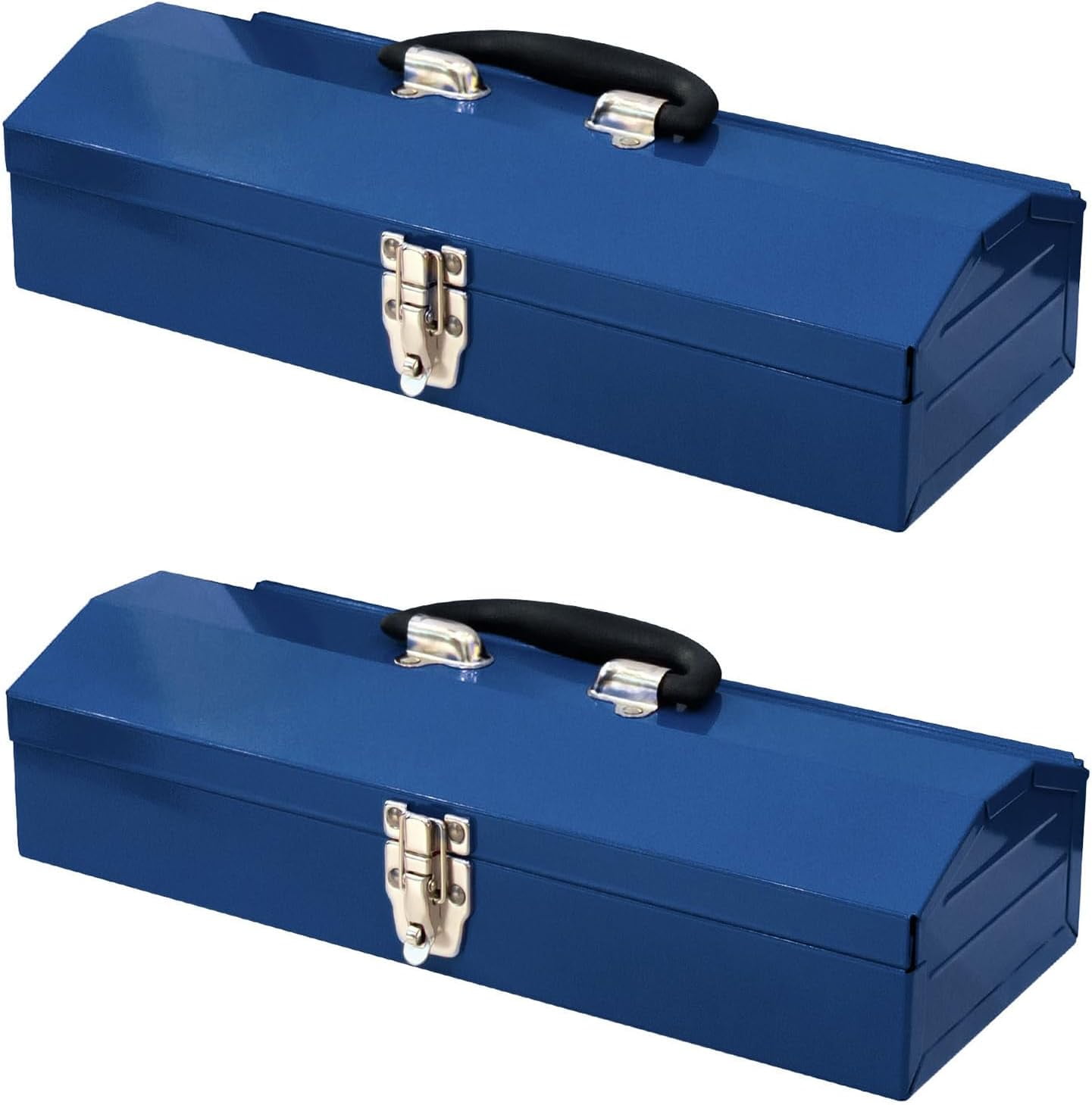HPDMC Metal Tool Box Set of 2 - 16" Heavy Duty Steel Toolbox with Metal ...