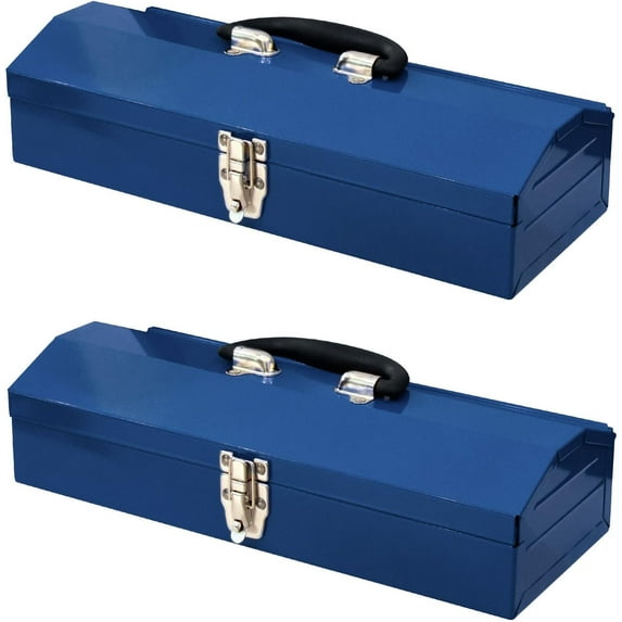 HPDMC Metal Tool Box Set of 2 - 16" Heavy Duty Steel Toolbox with Metal ...
