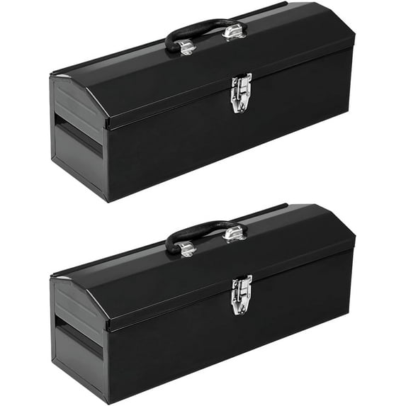 HPDMC Metal Tool Box Set of 2 - 19" Heavy Duty Steel Toolbox with Metal ...
